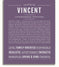 Vincent Personalized Name Meaning Art Prints – Name Stories
