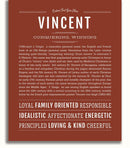 Vincent Personalized Name Meaning Art Prints – Name Stories