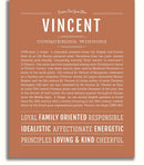 Vincent Personalized Name Meaning Art Prints – Name Stories