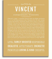 Vincent Personalized Name Meaning Art Prints – Name Stories