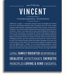 Vincent | Name Art Print – Name Stories