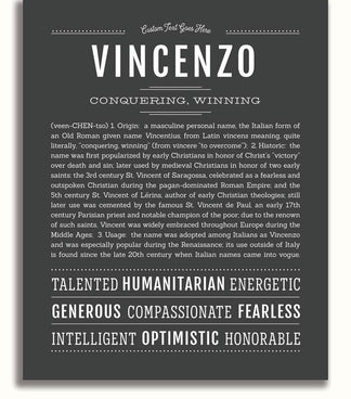 Vincenzo | Name Art Print – Name Stories