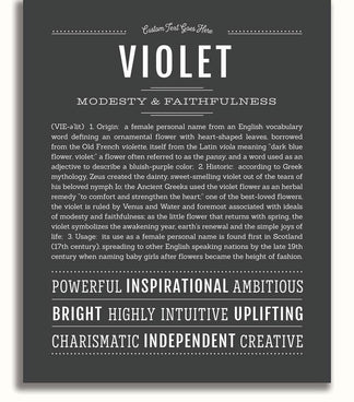 Violet | Name Art Print – Name Stories