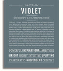 Violet Personalized Name Meaning Art Prints – Name Stories
