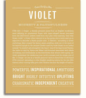 Violet Personalized Name Meaning Art Prints – Name Stories