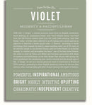 Violet Personalized Name Meaning Art Prints – Name Stories