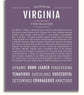 Virginia Personalized Name Meaning Art Prints – Name Stories