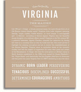 Virginia Personalized Name Meaning Art Prints – Name Stories