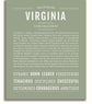 Virginia Personalized Name Meaning Art Prints – Name Stories