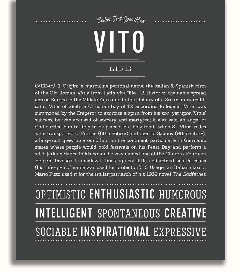 Vito | Name Art Print – Name Stories