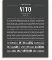 Vito Personalized Name Meaning Art Prints – Name Stories