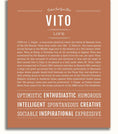 Vito Personalized Name Meaning Art Prints – Name Stories