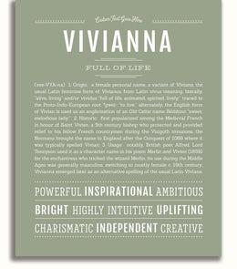 Vivianna | Name Art Print – Name Stories