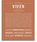 Vivien Personalized Name Meaning Art Prints – Name Stories
