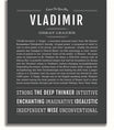 Vladimir | Name Art Print – Name Stories