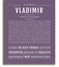 Vladimir Personalized Name Meaning Art Prints – Name Stories