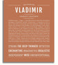 Vladimir Personalized Name Meaning Art Prints – Name Stories