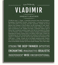 Vladimir Personalized Name Meaning Art Prints – Name Stories
