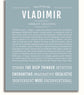 Vladimir Personalized Name Meaning Art Prints – Name Stories