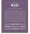 Wade | Name Art Print – Name Stories
