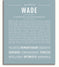 Wade Personalized Name Meaning Art Prints – Name Stories