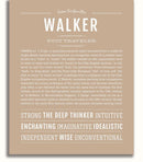 Walker Personalized Name Meaning Art Prints – Name Stories