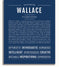 Wallace Personalized Name Meaning Art Prints – Name Stories