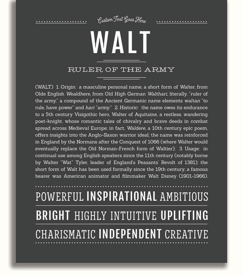 Walt | Name Art Print – Name Stories