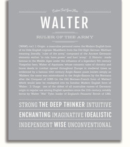 Walter | Name Art Print – Name Stories
