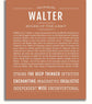 Walter Personalized Name Meaning Art Prints – Name Stories