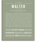 Walter Personalized Name Meaning Art Prints – Name Stories