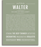 Walter Personalized Name Meaning Art Prints – Name Stories