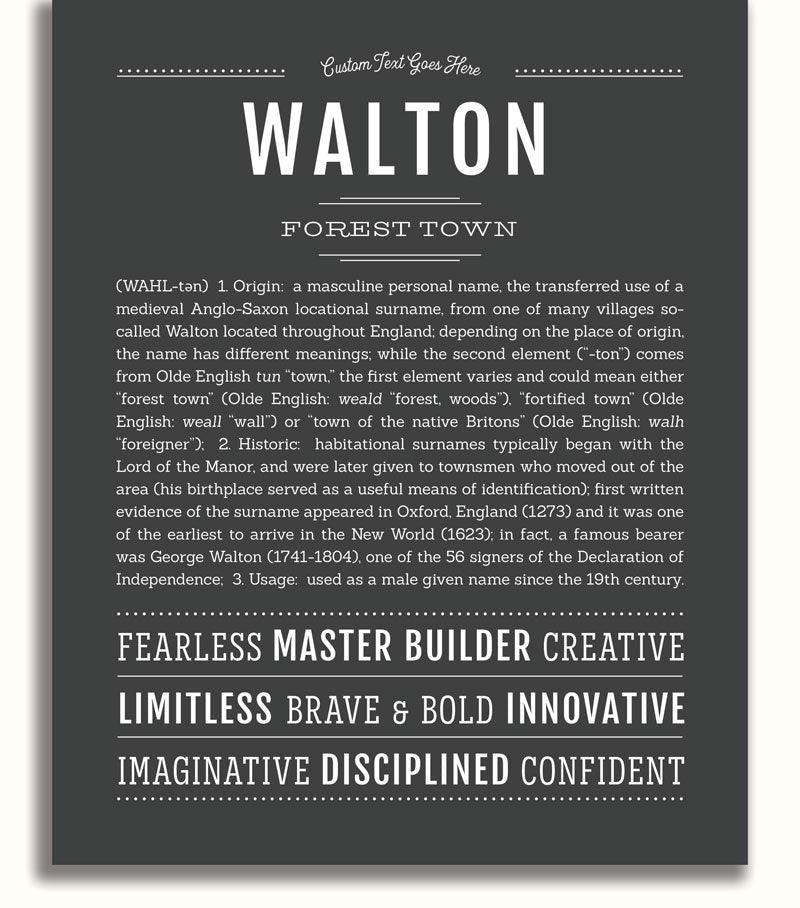 Walton | Name Art Print – Name Stories