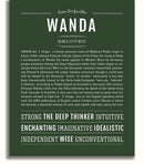 Wanda Personalized Name Meaning Art Prints – Name Stories