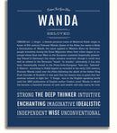 Wanda Personalized Name Meaning Art Prints – Name Stories