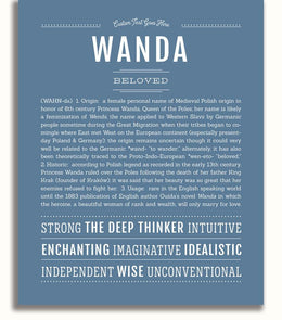Wanda Personalized Name Meaning Art Prints – Name Stories