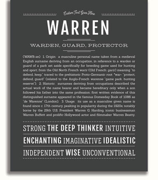 Warren | Name Art Print – Name Stories
