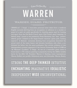 Warren | Name Art Print – Name Stories