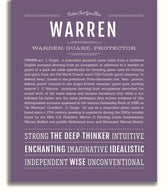 Warren | Name Art Print – Name Stories