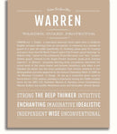 Warren | Name Art Print – Name Stories
