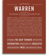 Warren | Name Art Print – Name Stories