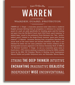 Warren | Name Art Print – Name Stories