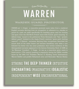 Warren | Name Art Print – Name Stories