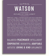 Watson | Name Art Print – Name Stories