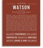 Watson | Name Art Print – Name Stories