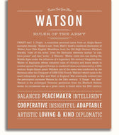 Watson Personalized Name Meaning Art Prints – Name Stories