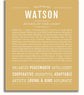 Watson Personalized Name Meaning Art Prints – Name Stories