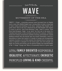 Wave Personalized Name Meaning Art Prints – Name Stories