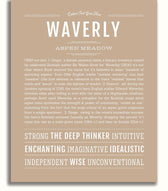 Waverly Personalized Name Meaning Art Prints – Name Stories