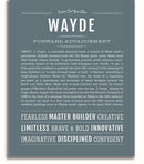 Wayde Personalized Name Meaning Art Prints – Name Stories